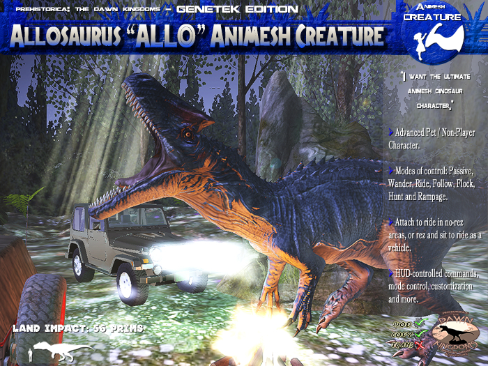 Second Life Marketplace - ALLOSAURUS [GE] ~ ANIMESH CREATURE ~ Rideable ...